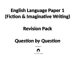 Edexcel English Language Paper 1 GCSE Revision Pack | Teaching Resources