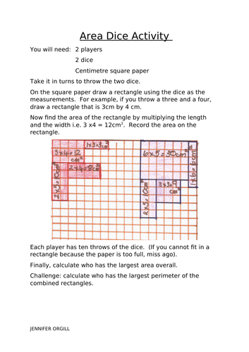 AREA activity | Teaching Resources