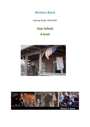 Winters Bone film A Level Eduqas resource current 2022 2023 | Teaching ...