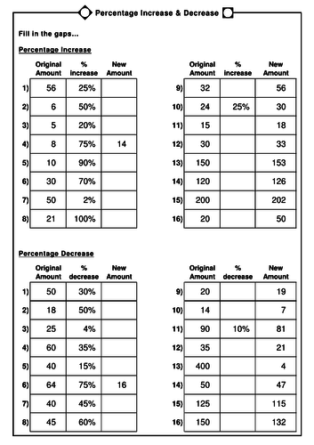 Percentages Worksheets (10 worksheets) | Teaching Resources