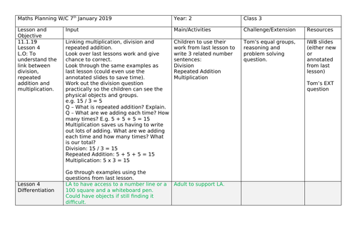 YR2 White Rose Maths Hub Linking multiplication division repeated ...