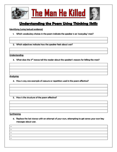 The Man He Killed - Thomas Hardy! | Teaching Resources