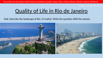 ENTIRE UNIT- KS3 Geography- Brazil- Human and Physical Geography ...