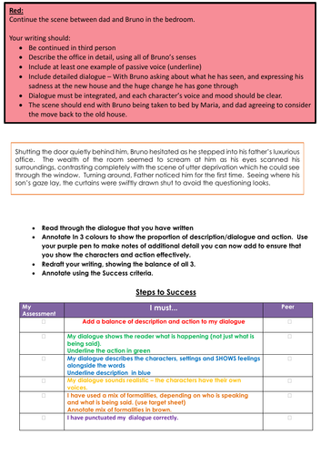 The boy in the striped Pyjamas - Narrative writing SOW - Lesson 8 ...