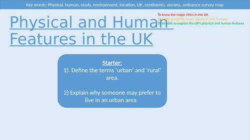 KS3 Geography- UK human and physical features | Teaching Resources KS3 Geography- UK human and physical features | Teaching Resources