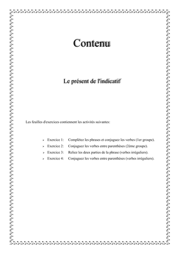 the French present tense (le présent de l'indicatif) | Teaching Resources