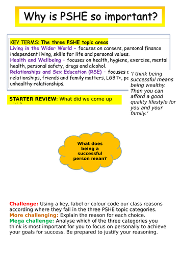 PSHE Introduction | Teaching Resources