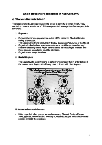 Edexcel 9-1 Weimar and Nazi Germany-Persecution of Minorities- Lesson ...