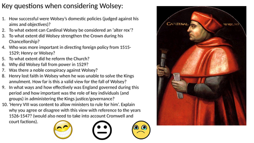 Thomas Wolsey Starter Revision Activity | Teaching Resources