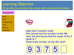 GCSE 1-9 Mean from a sub-set | Teaching Resources