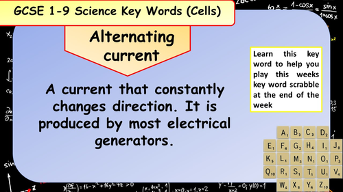Free GCSE Physics (Science) Electricity Key words & Scrabble Game ...