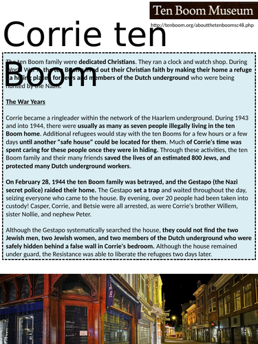 Resistance during the Holocaust (inc. Anne Frank, Nicholas Winton ...