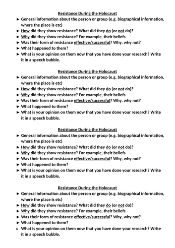 Resistance during the Holocaust (inc. Anne Frank, Nicholas Winton ...