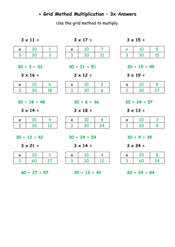 Grid Multiplication Questions & Worksheets | Teaching Resources