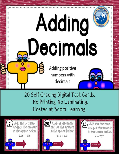 Adding Decimals Boom Cards--Digital Task Cards | Teaching Resources