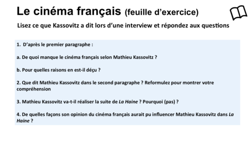 La Haine- Movie Study/ Etude du film- Les influences- A Level French ...