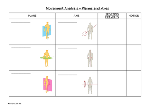 Planes of Movement and Axes of Rotation (Planes & Axes) | Teaching ...