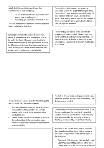 The Origins of the Weimar Republic 1918-19 | Teaching Resources