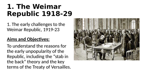 The early challenges to the Weimar Republic, 1919-23 | Teaching Resources