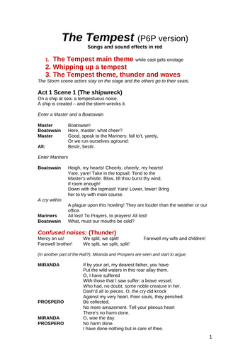 Shakespeare's 'The Tempest': Songs and music for a schools production ...