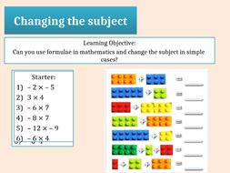 Changing the subject (Algebra) | Teaching Resources