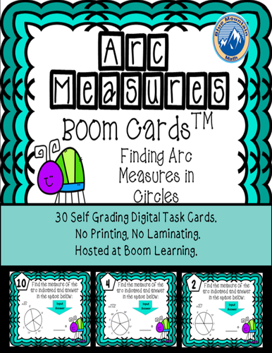 Arc Measures Boom Cards--Digital Task Cards | Teaching Resources