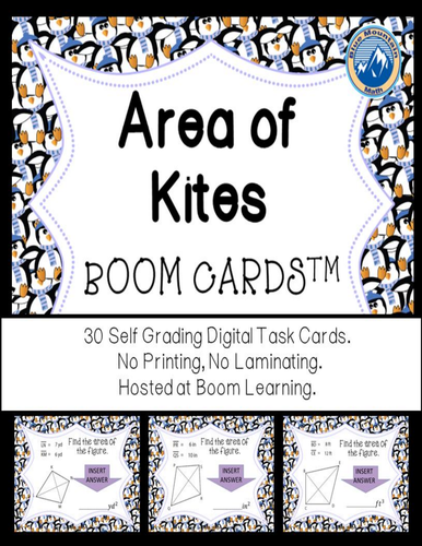 Area of Kites Boom Cards--Digital Task Cards | Teaching Resources
