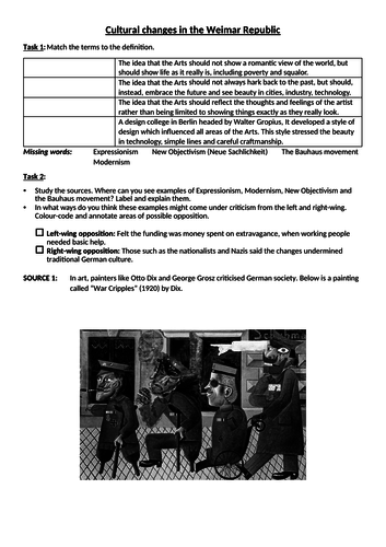 Social Change in the Weimar Republic, 1924-29 | Teaching Resources