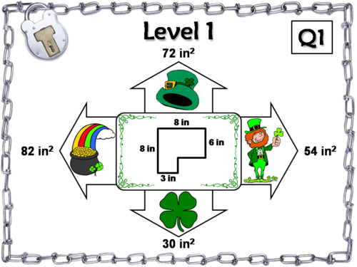 Area of Composite Figures: Geometry Escape Room St. Patrick's Day Math ...