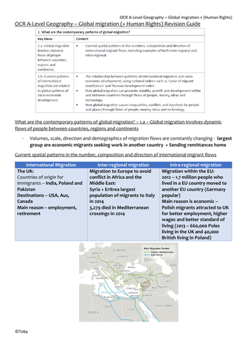 OCR A-Level Geography - Global Migration Revision Guide | Teaching ... OCR A-Level Geography - Global Migration Revision Guide | Teaching ...