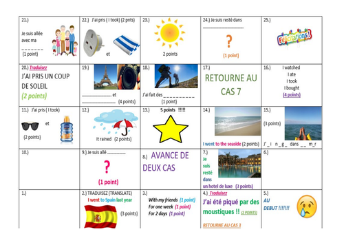 7 FRENCH BOARD GAMES (1 IN SPANISH) - HOLIDAYS, DIRECTIONS, JOBS ...