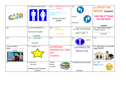 7 FRENCH BOARD GAMES (1 IN SPANISH) - HOLIDAYS, DIRECTIONS, JOBS ...