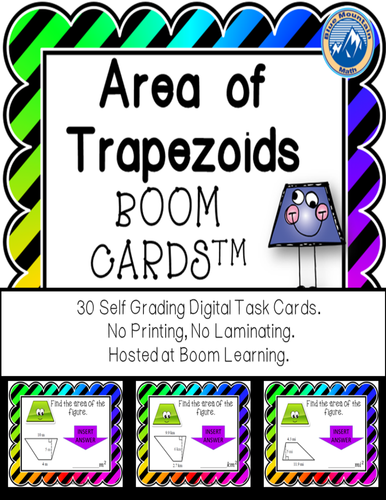 Area of Trapezoids Boom Cards--Digital Task Cards | Teaching Resources