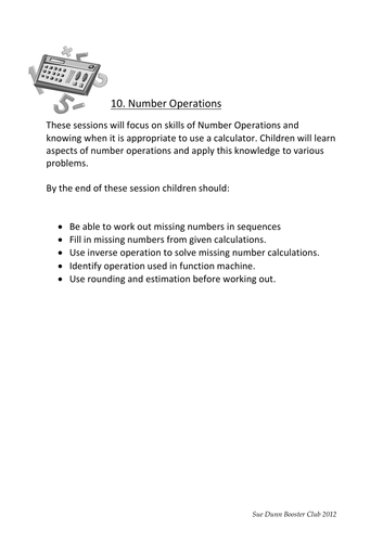Year 6 Maths Booster sessions | Teaching Resources