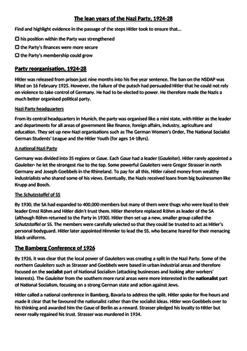 The Munich Putsch and the lean years of the Nazi Party, 1923-9 ...