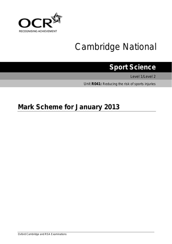 Revision games/activities for OCR Cambridge National Sport Science exam ...