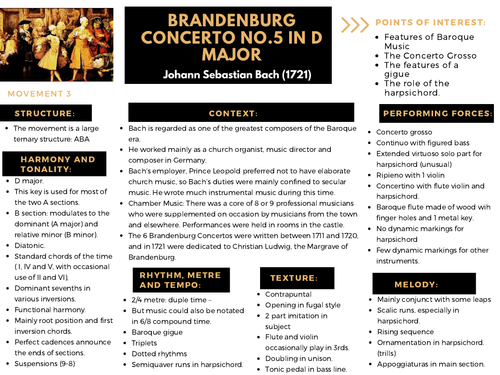 Bach Brandenburg Resources Edexcel Music GCSE | Teaching Resources