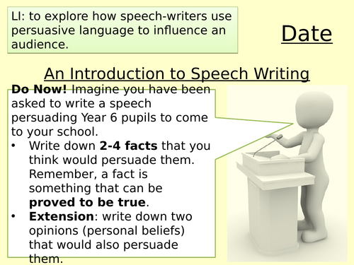 An Introduction to Speech Writing for KS3 | Teaching Resources