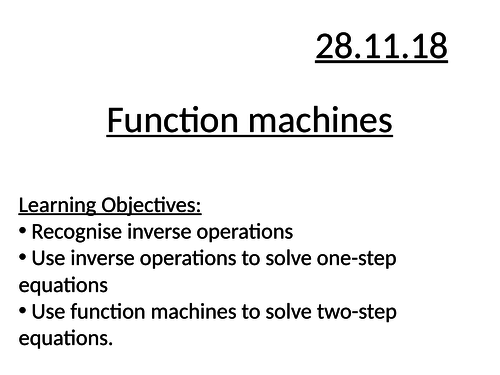 Function Machines To Solve Equations Teaching Resources