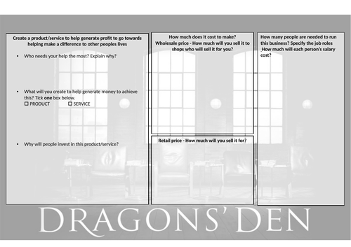 Dragon's Den Style lesson on Social Enterprise and Entrepreneurship ...