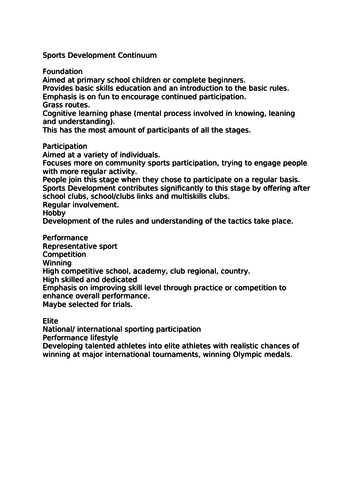 Unit 19 - Development and Provision of Sport and Physical Activity ...
