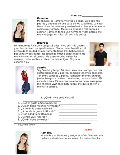 Donde yo vivo Lectura: Spanish Easy Reading: Where I live: Suburbs ...