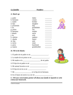 La familia: Spanish Worksheet on the Family | Teaching Resources