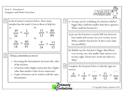 Mastery Maths - Year 5 Reasoning - Fractions 1 | Teaching Resources