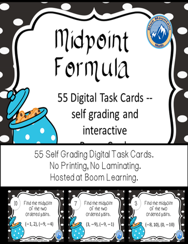 Midpoint Formula Boom Cards--Digital Task Cards | Teaching Resources
