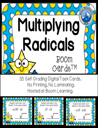 Mulitplying Radicals Boom Cards--Digital Task Cards | Teaching Resources