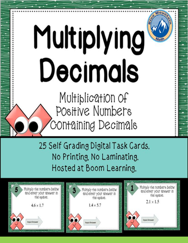 Multiplying Decimals Boom Cards--Digital Task Cards | Teaching Resources