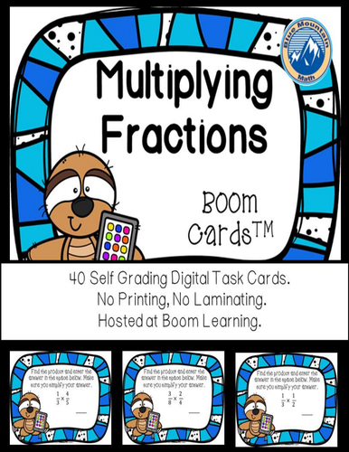 Multiplying Fractions Boom Cards--Digital Task Cards | Teaching Resources