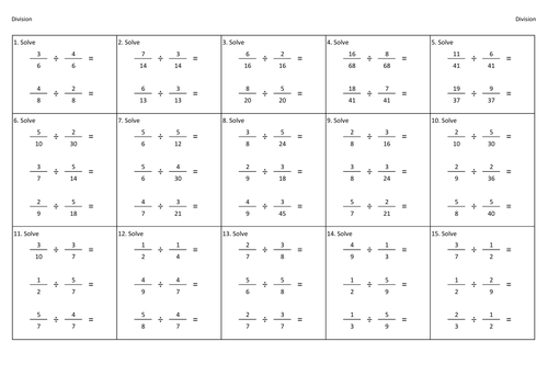 Fractions Four Operations Questions | Teaching Resources