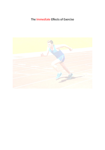 AQA GCSE PE The Effects of Exercise | Teaching Resources